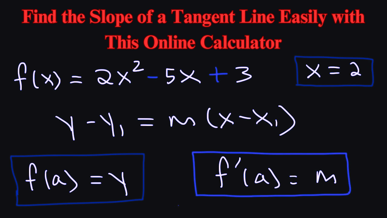 Find the Slope of a Tangent Line Easily with This Online Calculator ...